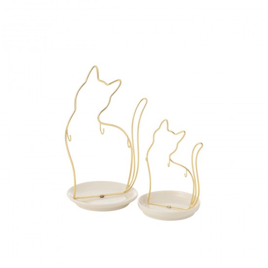 J-Line Chat Bol Porcelaine-Metal Large JLine 45268 by Jolipa 45268 Bols ...